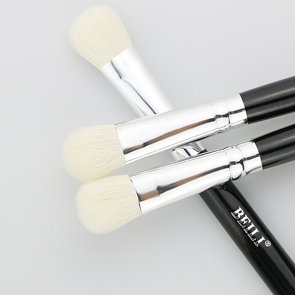 BEILI-brocha de pelo blanco de cabra Natural, pincel de maquillaje de ...