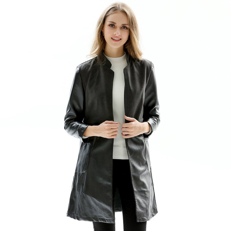 Leather Jacket Women Spring Autumn Faux Leather Co... – Grandado