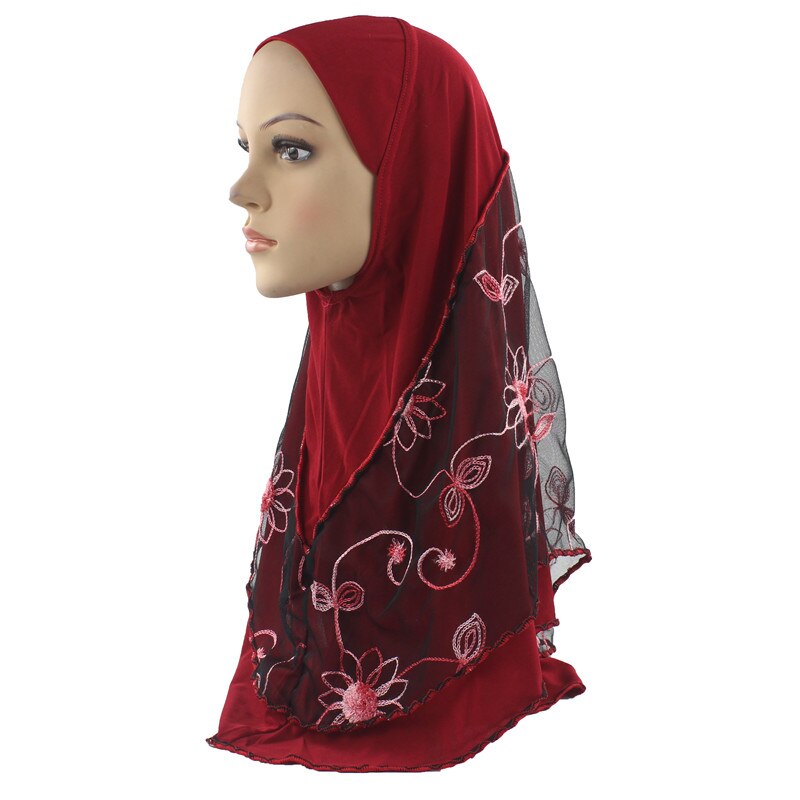 Muslim Women Girls Hijab Embroidered Scarves Wrapp... – Grandado