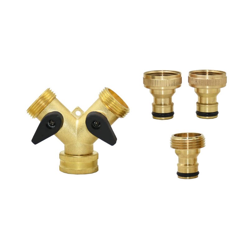 Brass 3/4 inch Y type 2 way Garden tap water split... – Grandado