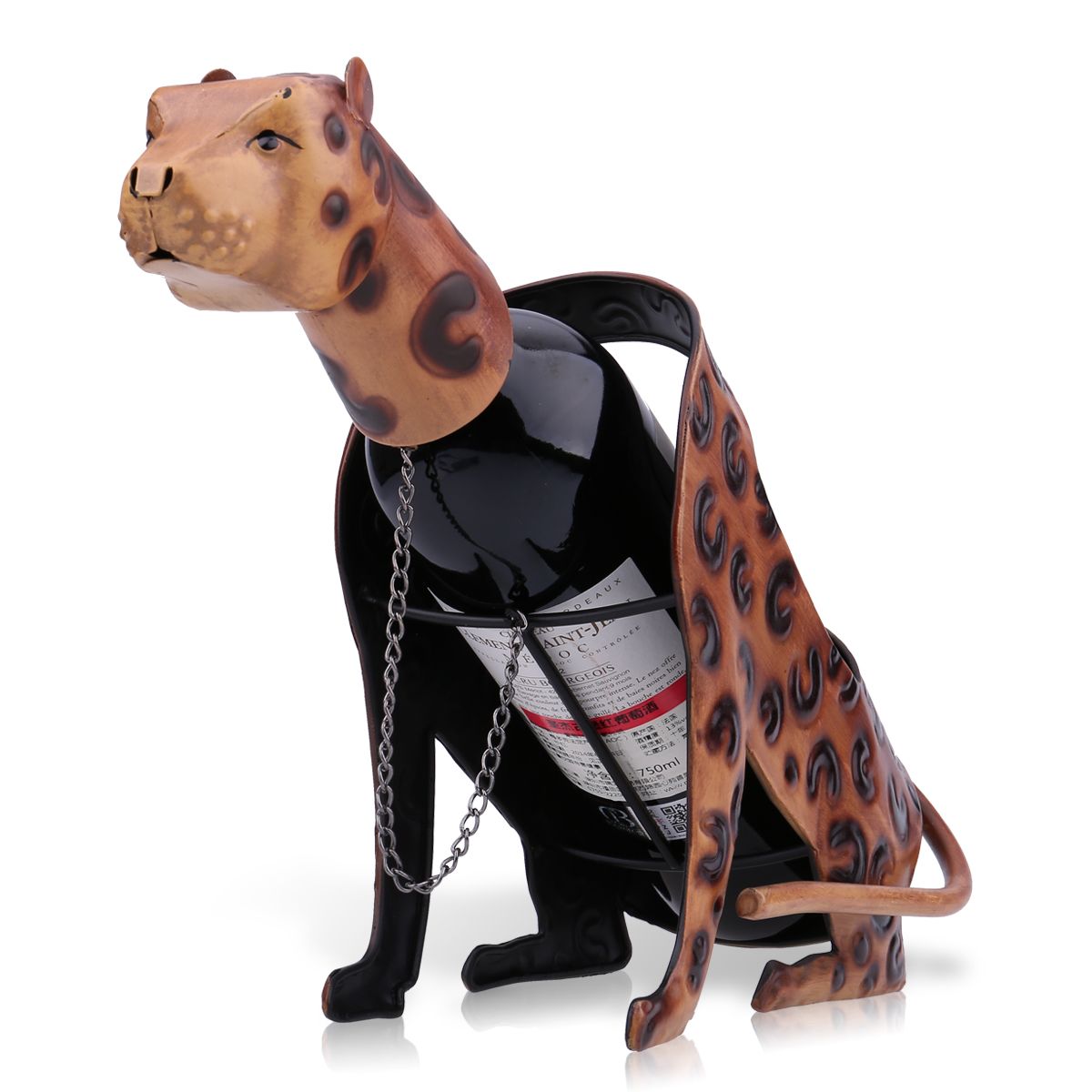 TOOARTS Leopard Wine Holder Metal Animal Wine Rack... – Grandado