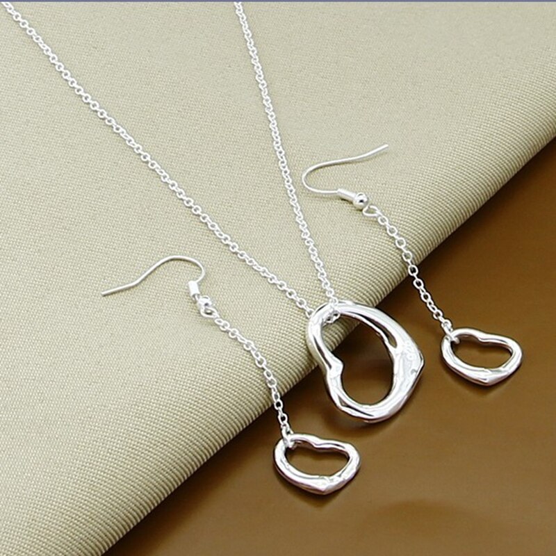 Trendy Sieraden Sets 925 Sterling Zilveren Hart Kw... – Grandado