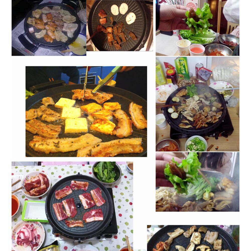 Non-Stick BBQ Grills Portable Round Metal BBQ Gril... – Grandado