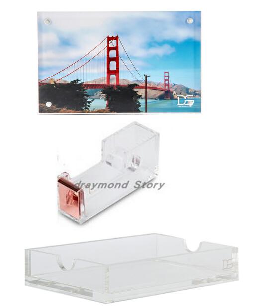 3pcs/set Acrylic Photo Frame + Memo Pad Note Holde... – Grandado