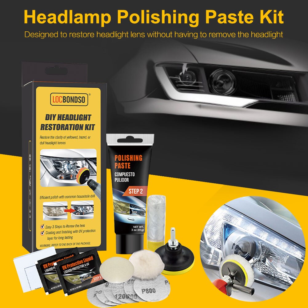 Car Headlight Restoration Kit Polish Headlamp Brig... – Grandado