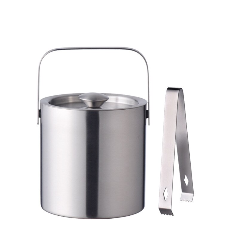 1.3L Stainless Steel Ice Bucket and Tong Cube Cont... – Grandado