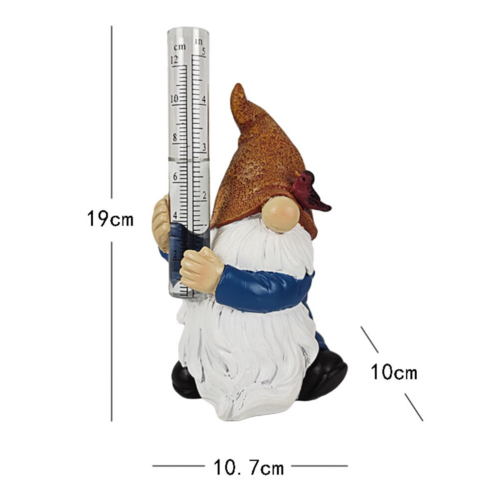 Resin Garden Gnome Rain Gauge Statue Dwarfs Figuri... – Vicedeal