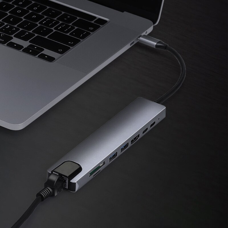 8-in-1 Type C Hub Laptop Computer Peripheral Docki... – Grandado