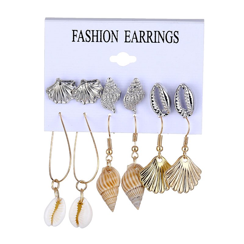 IPARAM Vintage Alloy Shell Conch Earring Set for W... – Grandado
