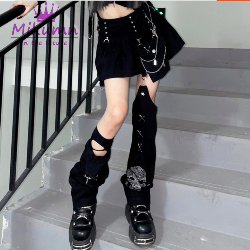 Gothic Grunge Women Black Rivet Chain Pleated Mini... – Vicedeal