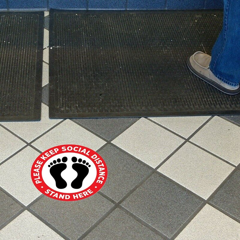 2Pcs 12 Inch Social Distancing Floor Decals Safety... – Vicedeal