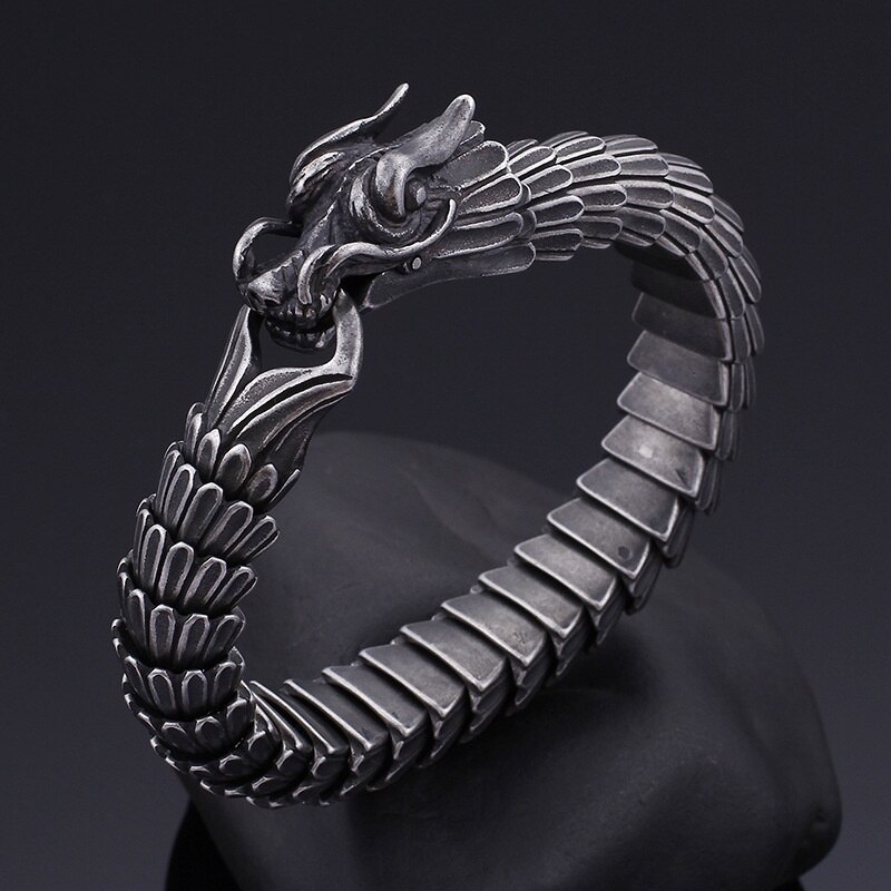 Draak Armband Dragon Dominante Mannen Armband Sier... – Grandado
