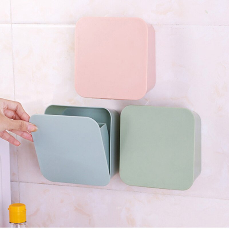 Wall-Mounted Paste Sealed Storage Box Plastic Squa... – Grandado