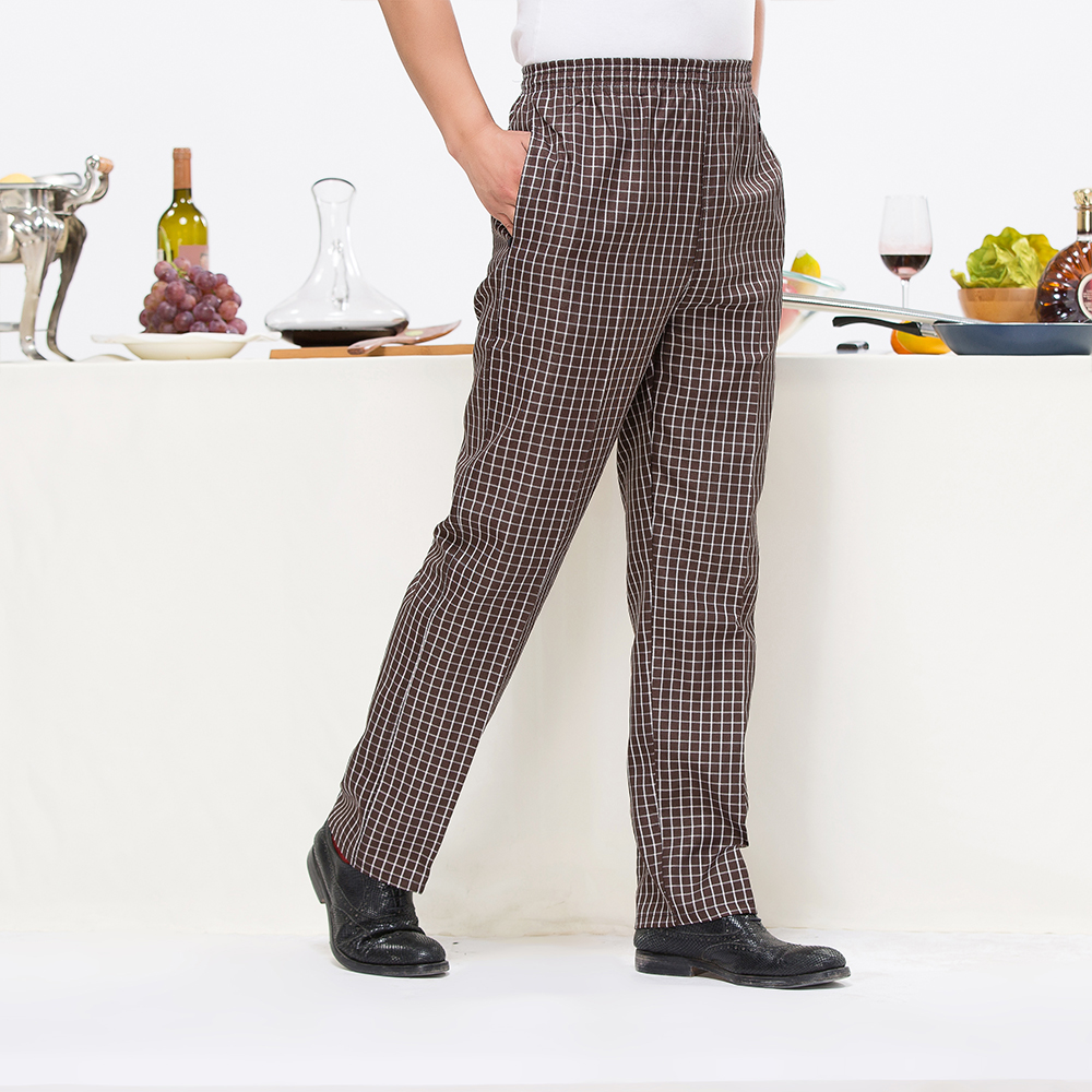 Chef Work Pants Men Elastic Waist Trousers Restaur... – Vicedeal