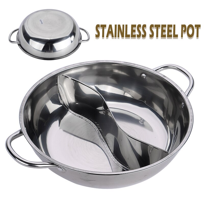 Twin Pot 2 Lattice Thick Double Ear Soup Cooker St... – Grandado