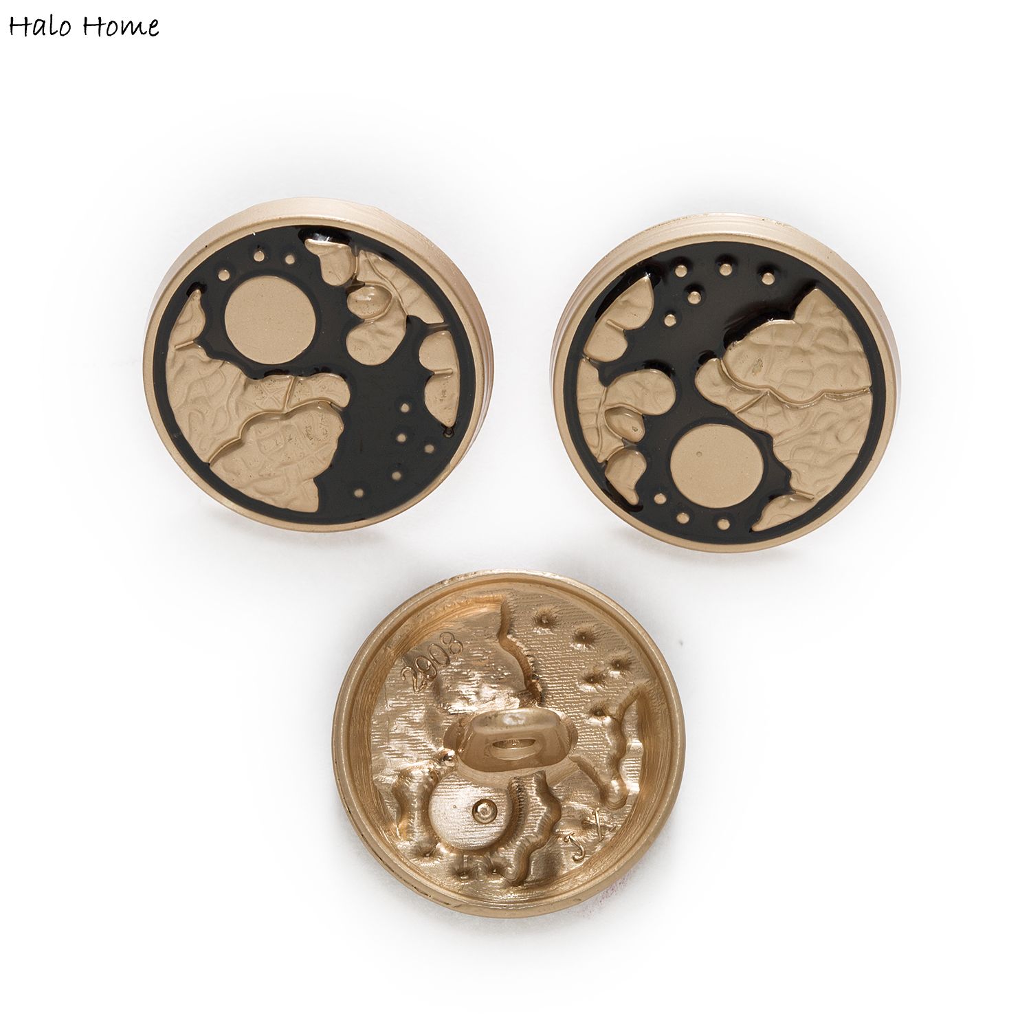 5pcs Sun Moon Imprint Round Metal Shank Button Sew... – Grandado