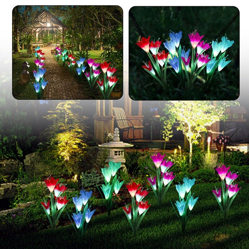 Landscape Lamp Rose Lily LED Waterproof Lawn Light... – Grandado
