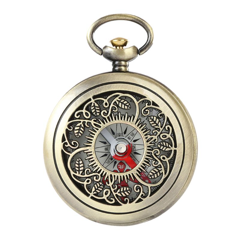 Vintage Bronze Compass Pocket Watch Outdoor Hiking... – Grandado