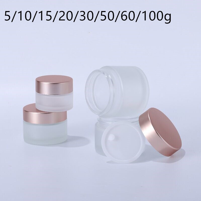 5pcs 5-100g Frosted Glass Cream Jar Cosmetic Conta... – Vicedeal
