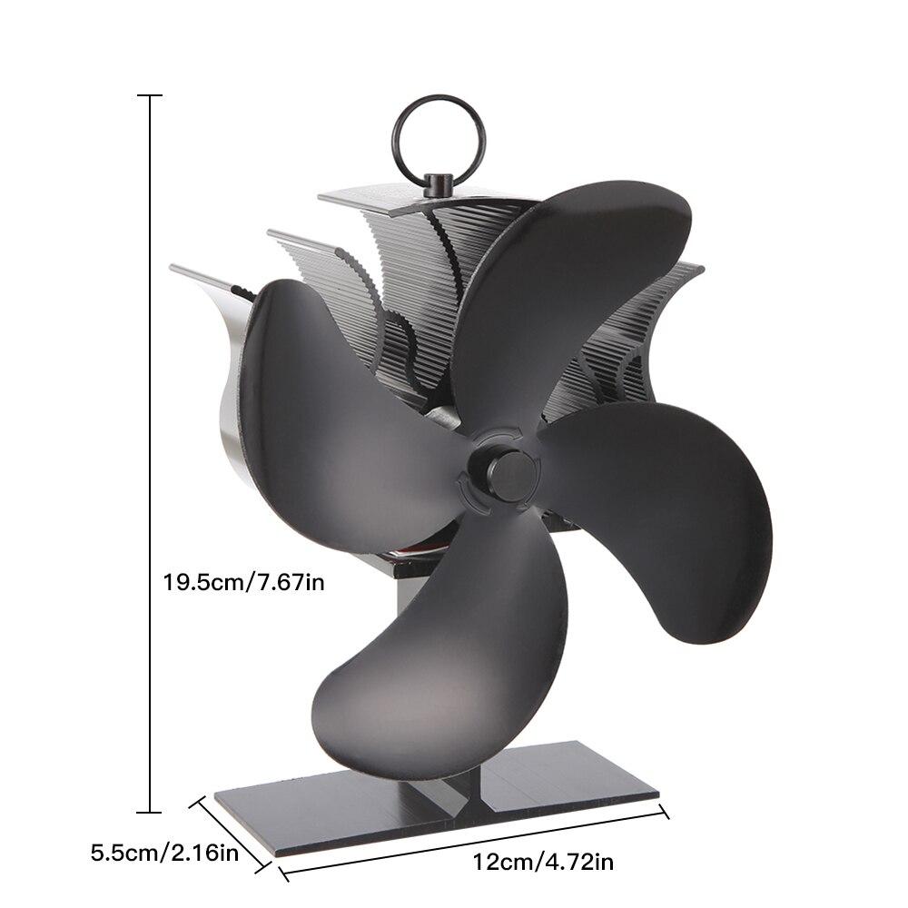 4-Blade Heat Powered Stove Fan Blades Heat Distrib... – Vicedeal