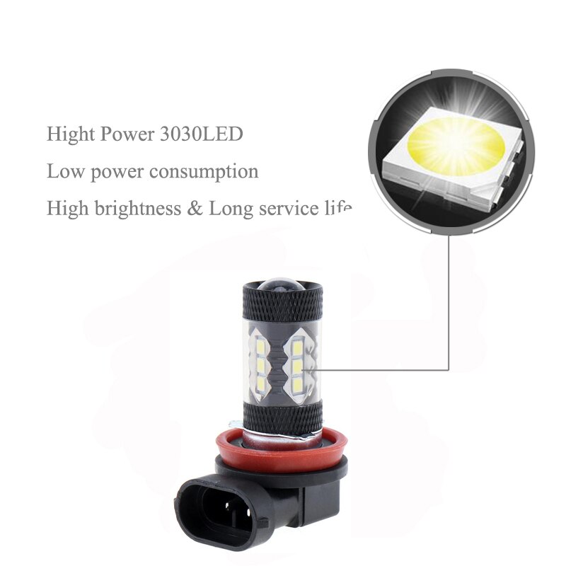 2x H11 LED canbus 3030 Bulbs Reflector Mirror For ... – Grandado