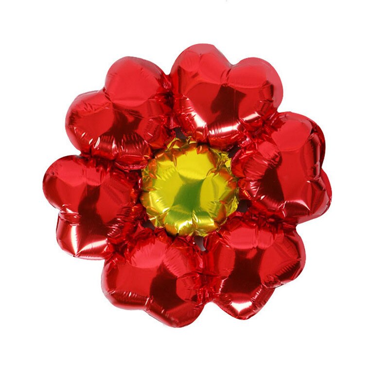 5Pcs Red Cartoon Flower Aluminum Foil Balloons Yel... – Grandado