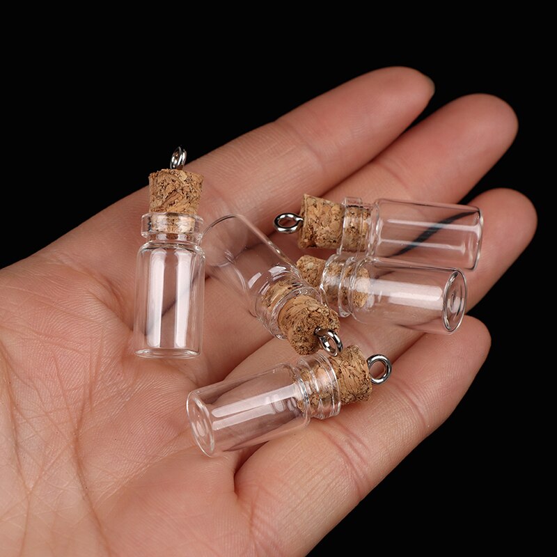 10Pcs Mini Glass Bottles Small Vials Cork Glass Ja... – Grandado