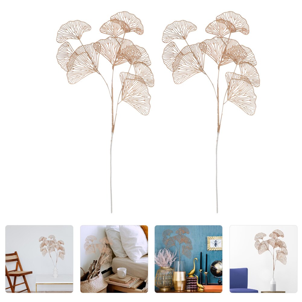 2pcs Artificial Plants Decor Simulation Ginkgo Lea... – Grandado