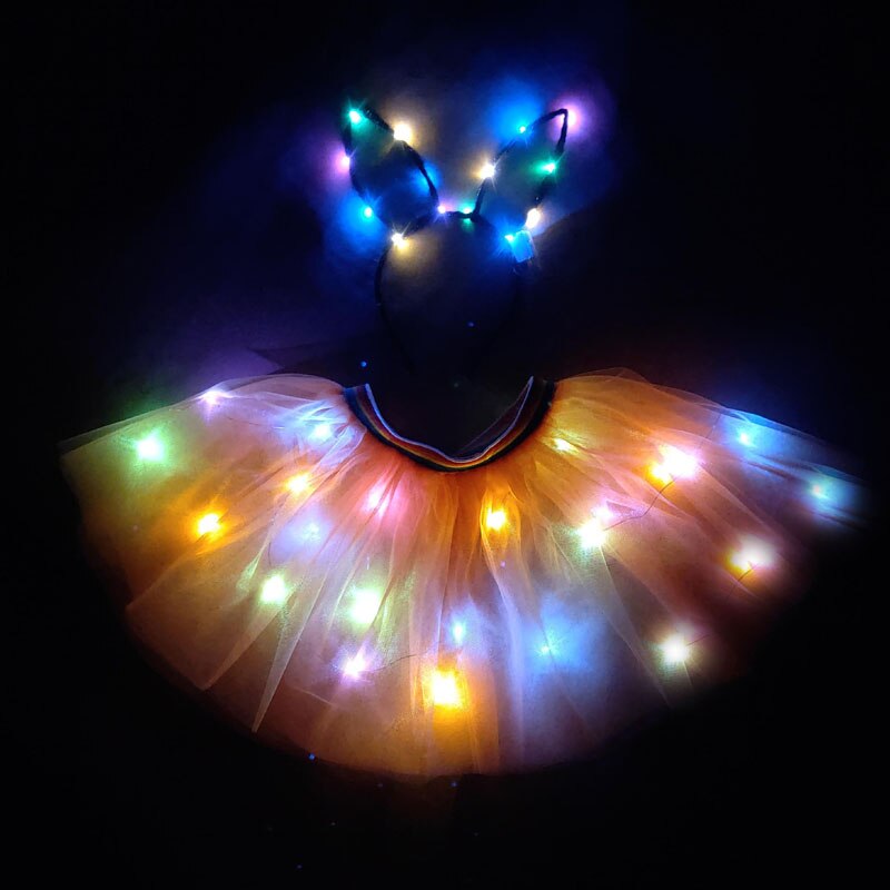 Light Up Girls Kids Clothes Shiny Star Princess Pa... – Grandado