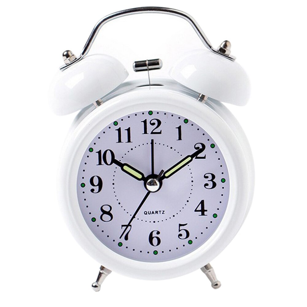 White Metal Double Bell Alarm Clocks Vintage Retro... – Vicedeal