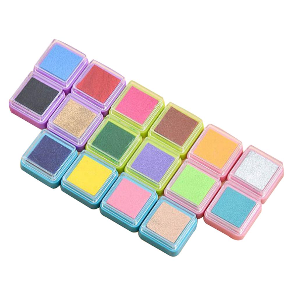 16 Pack Craft Ink Pad Stamps DIY 16 Colors Rainbow... – Vicedeal