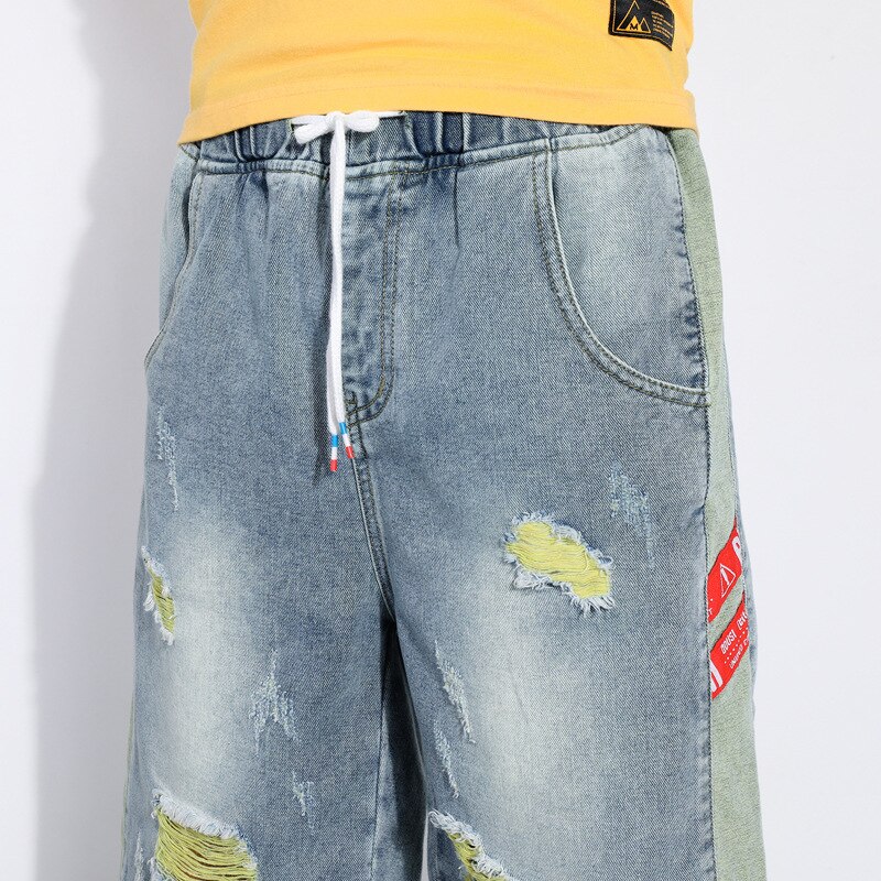 Hole Short Jeans Men Casual Streetwear Mid Waist C... – Grandado