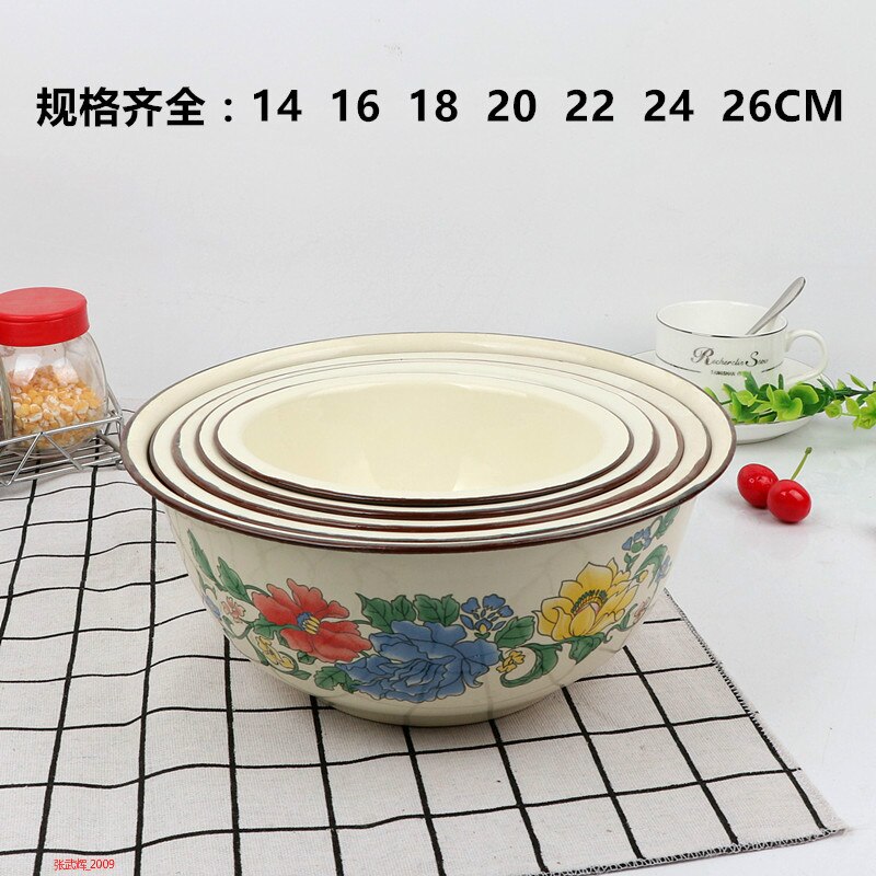 Classic old enamel basin, beige enamel basin, enam... – Grandado