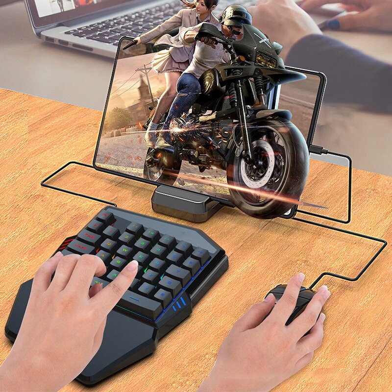 Einhand Tastatur RGB Spielen Tastatur 35 Tasten LE... – Grandado