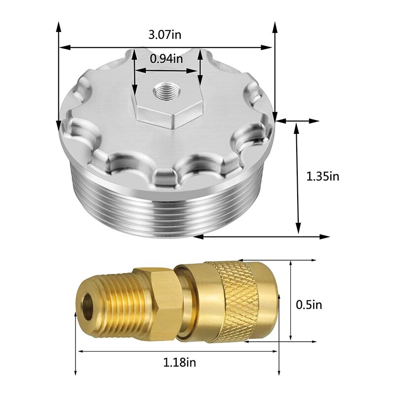 Aluminum Fuel Filter Cap with Pressure Port for 20... – Grandado