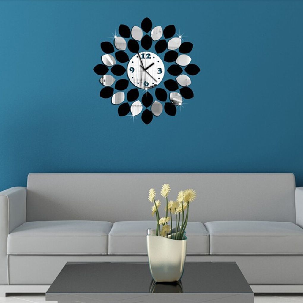 DIY Art 3D Wall Sticker Mirror Wall Clock Modern L... – Grandado