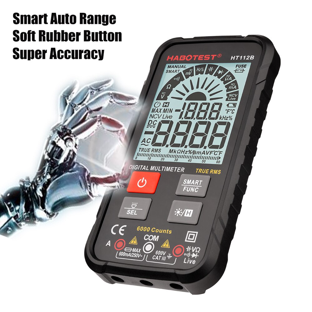 Portable Digital Smart Multimeter Amp Hz Ohm Capac... – Grandado
