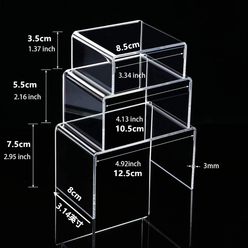 3 Stuks Acryl Display Riser Transparante Sieraden ... – Grandado