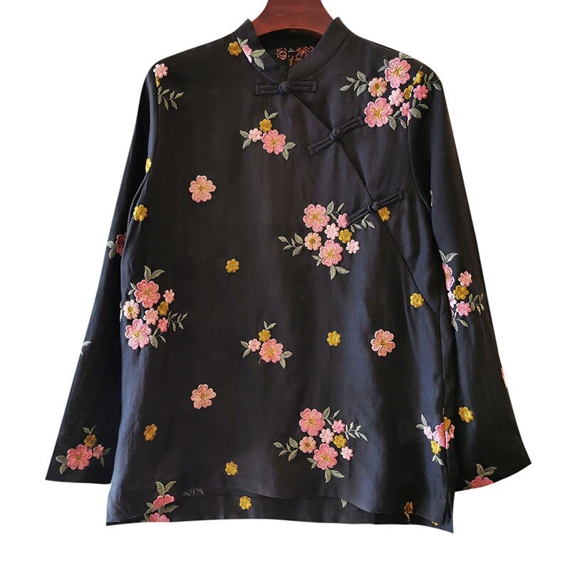 Chinese Tops Geschilderde Bloemen Qipao Shirt Cheo... – Grandado