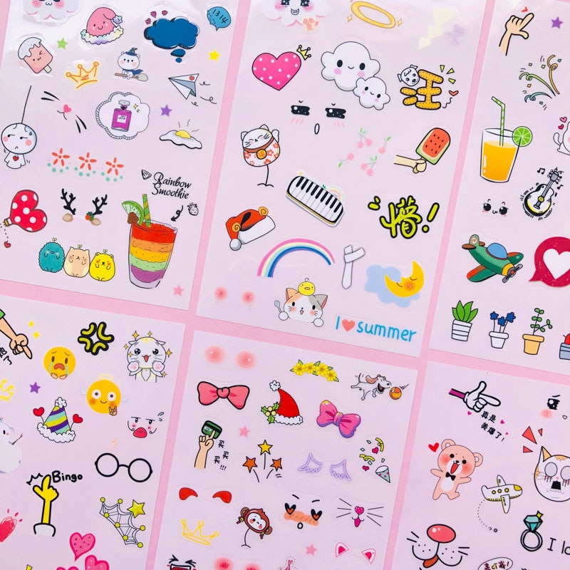 6 Sheets Baby Animals Bullet Decorative Adhesive S... – Grandado