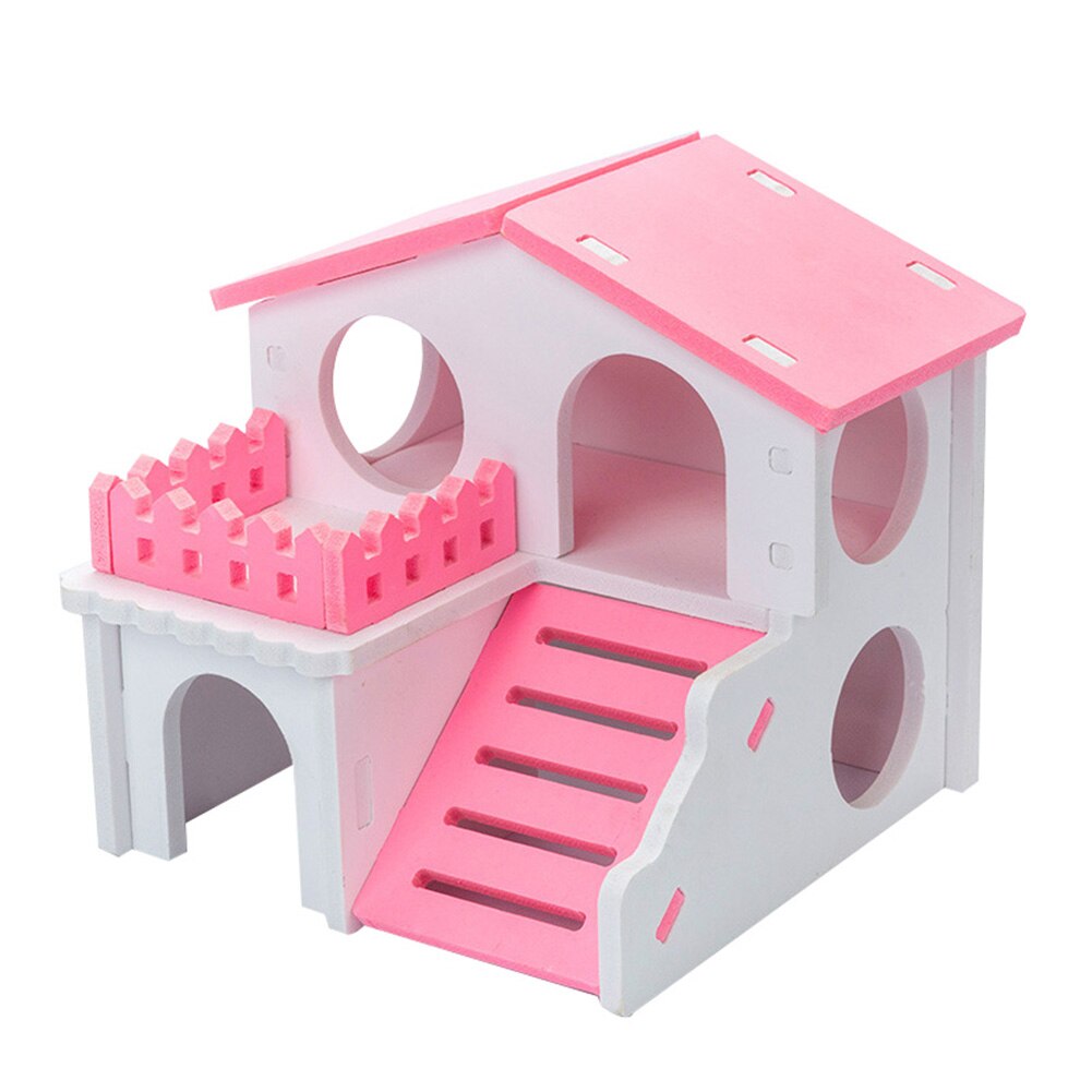 Wooden Hamster Nest Hideout Toy House with Stairca... – Vicedeal