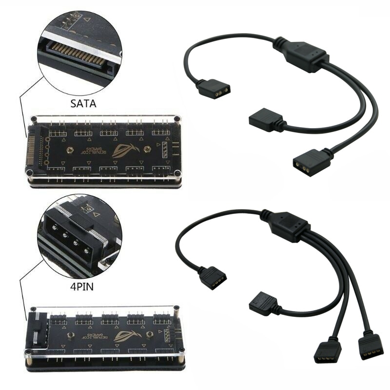 3Pin 4Pin RGB Connector 1 To 1 2 3 Wire Splitter E... – Vicedeal