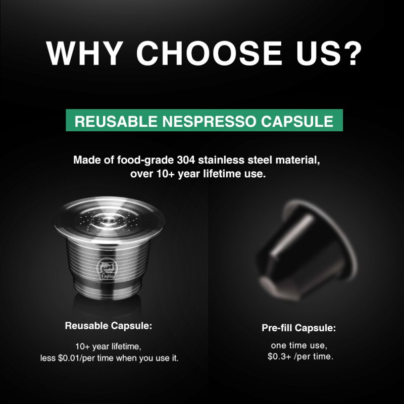 For Nespresso Refillable Coffee Capsule Pods Espre... – Vicedeal