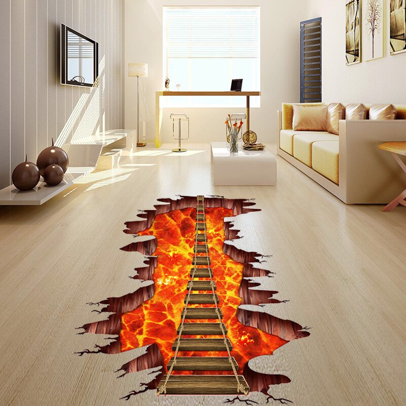 3D Cosmic Drawbridge Simulation Floor/Wall Sticker... – Grandado