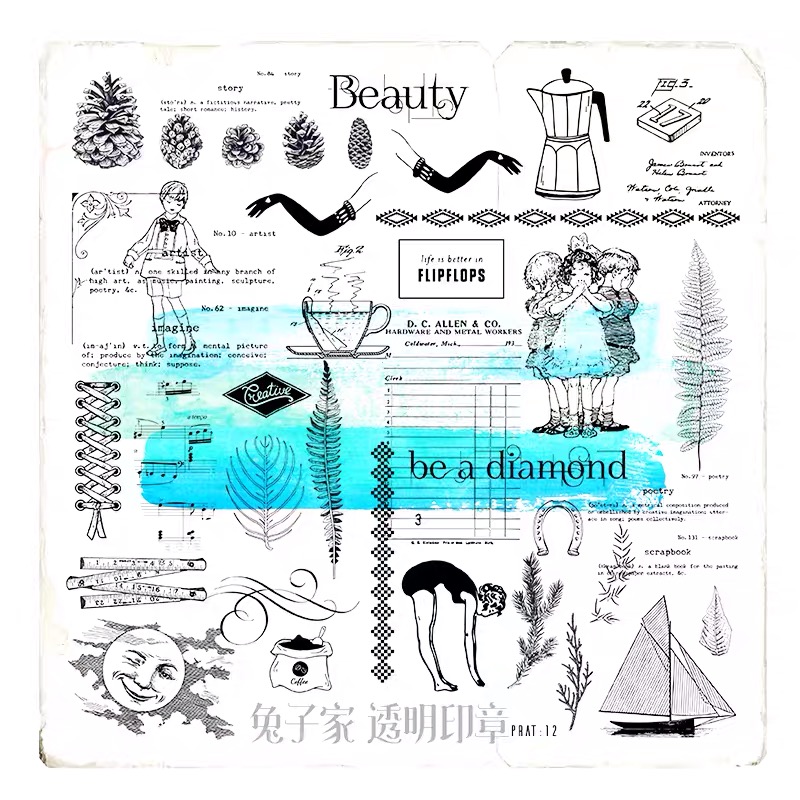 11*16 Alphabet Vintage 9 Style Clear Stamps Seal F... – Vicedeal