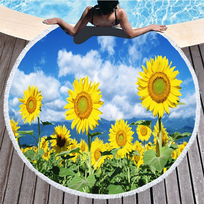 Sunflower Beach Towel Bath Towel Toalla Playa Serv... – Grandado