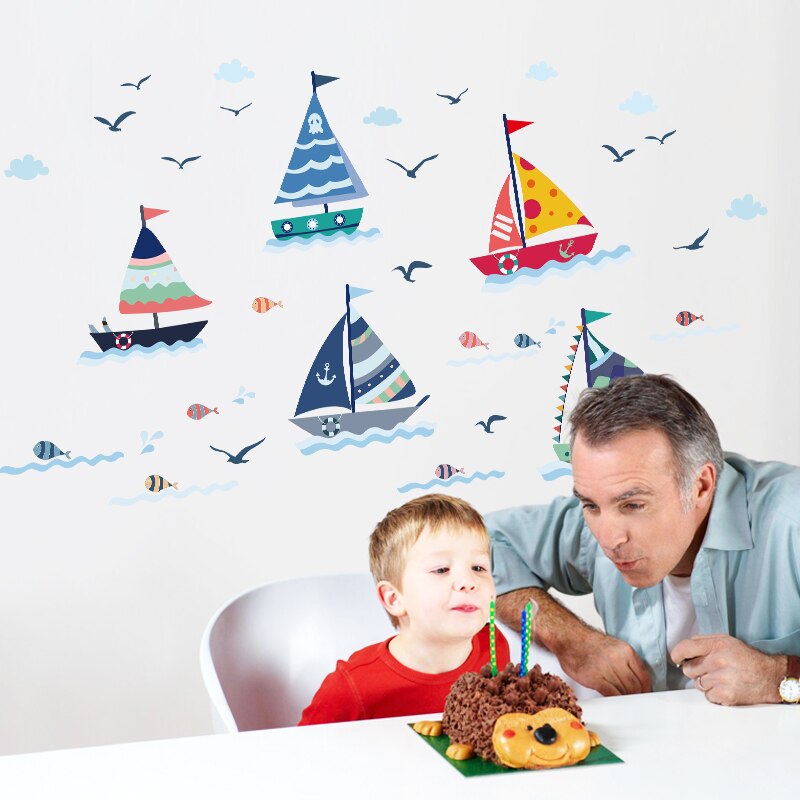 Zs Sticker 70*130 cm waterproof wall sticker boat ... – Grandado