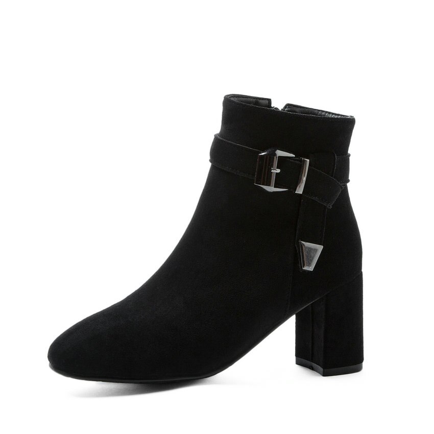 QUTAA Ankle Boots Keep Warm Round Toe Autumn Winte... – Grandado