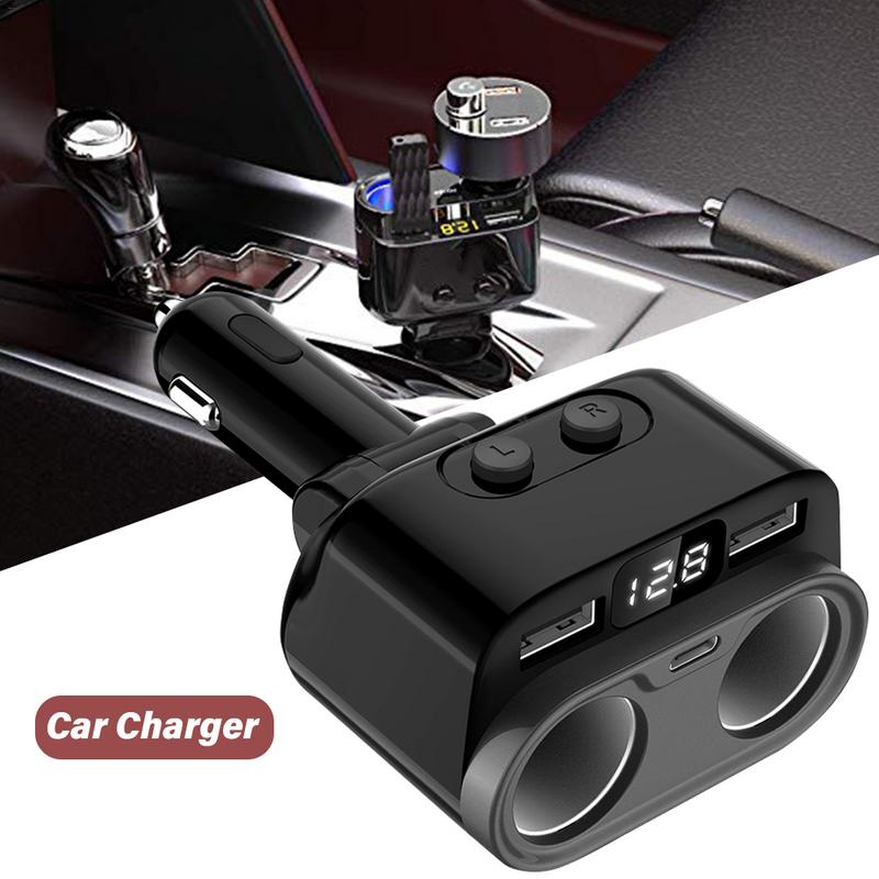 150w biloplader 12v/24v 2 stikkontakter cigarettæn... – Grandado