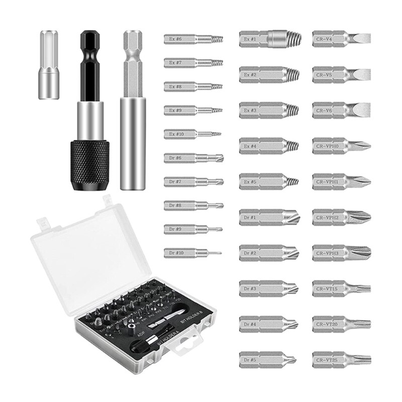 33 Pieces Damaged Screw Extractor Set Multi-Purpos... – Grandado